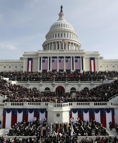 Inauguration day crowds for Barack Obama