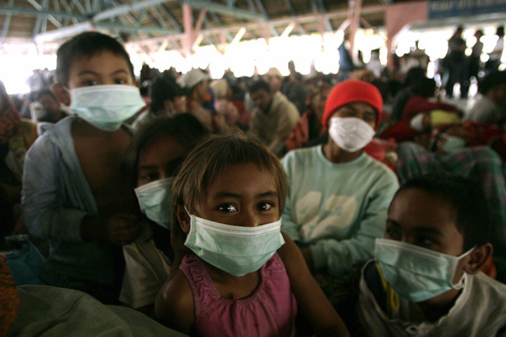 Mount Sinabung volcano erupts