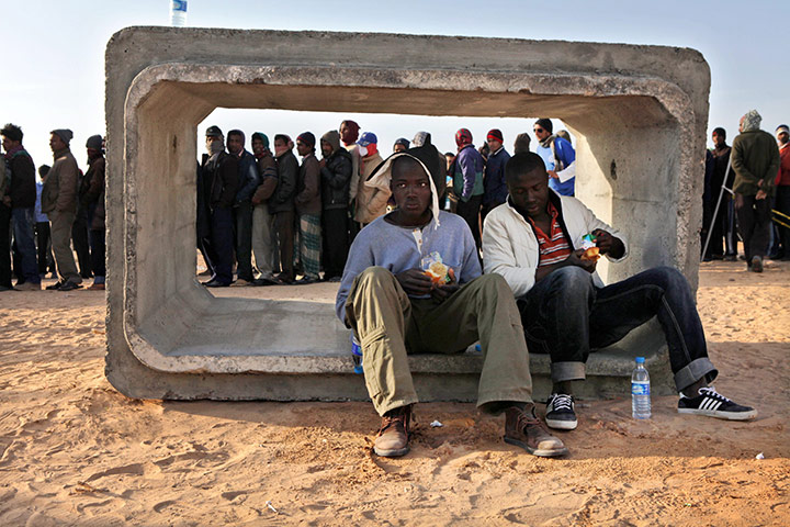 Inside Ras Jdir camp on the Libyan border with Tunisia