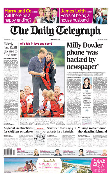 Milly Dowler phone-hacking front pages - in pictures