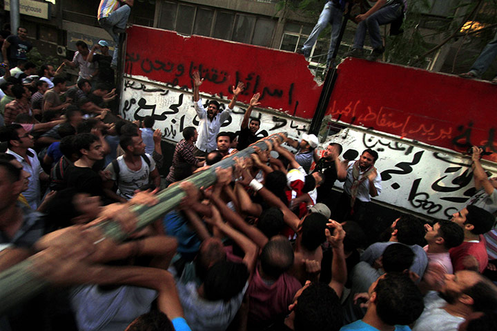 Israeli embassy is attacked in Cairo - in pictures