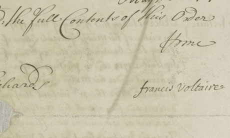 From the Guardian: Fourteen letters by Voltaire discovered in the New ...