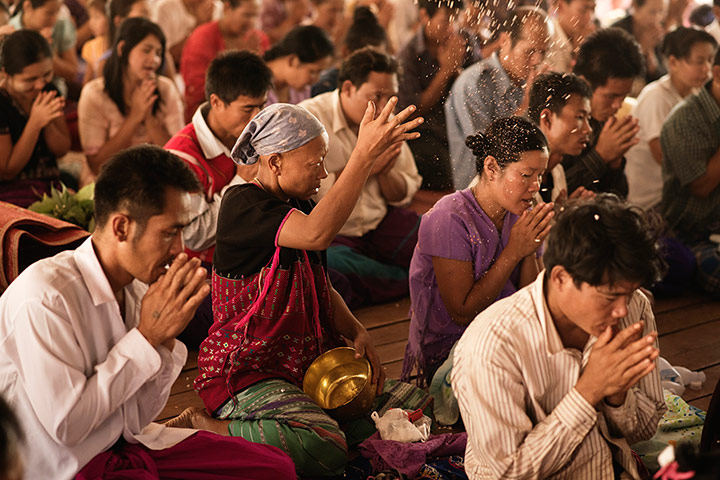 Buddhist Theravada initiation ceremony - in pictures