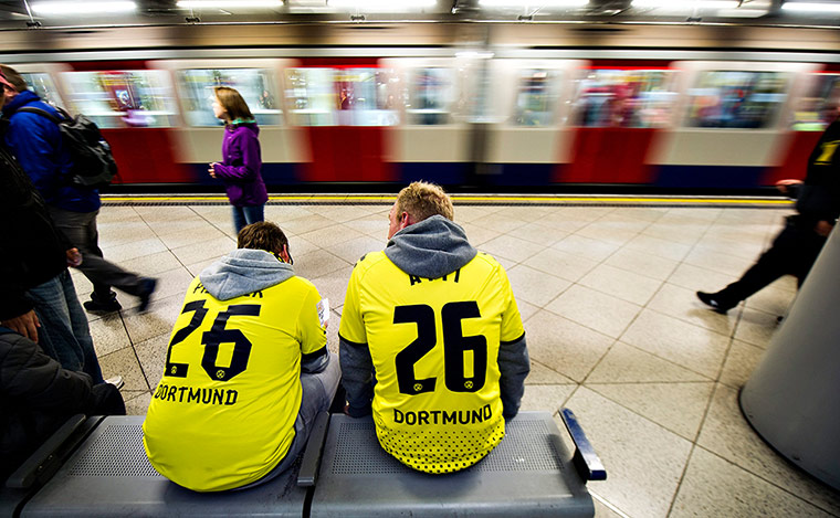 German football fans bring festive spirit to London