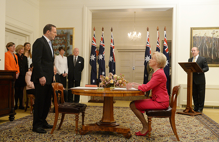 Tony Abbott and government ministry are sworn in