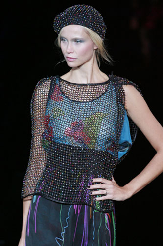 Models in see-through clothes at Milan fashion week